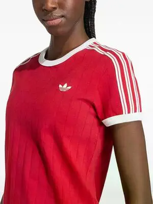 Adidas Pinstripe Embroidered-logo T-shirt