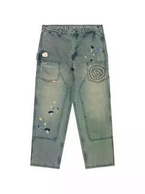 AAPE BY *A BATHING APE Embroidered Denim Cargo Pants