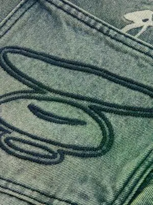 AAPE BY *A BATHING APE Embroidered Denim Cargo Pants