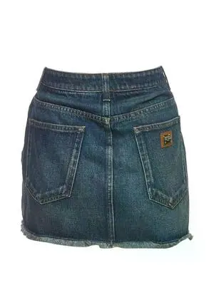 Dolce & Gabbana Frayed Denim Mini Skirt