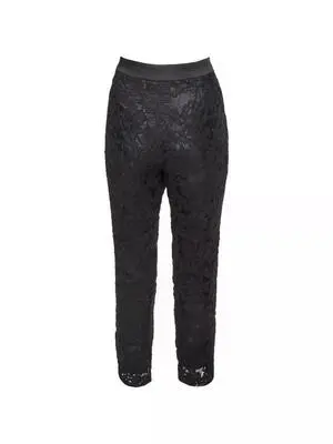 Carolina Herrera Floral Lace Tailored Cropped Trousers