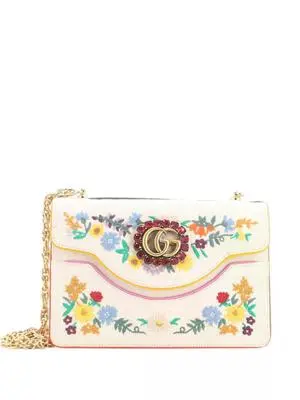 Gucci Linea Ricami Embroidered Canvas Small Shoulder Bag