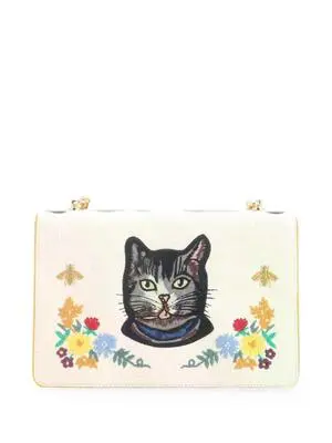 Gucci Linea Ricami Embroidered Canvas Small Shoulder Bag