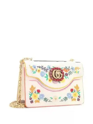 Gucci Linea Ricami Embroidered Canvas Small Shoulder Bag