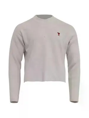 AMI Paris De Coeur Ribbed Knit Sweater