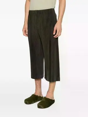 Issey Miyake Pleated Cropped Trousers - Brown