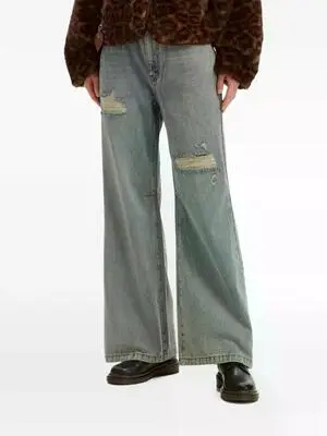 Izzue Distressed Wide-leg Jeans
