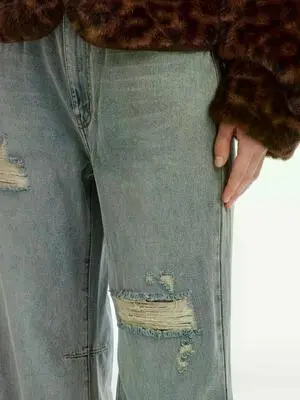 Izzue Distressed Wide-leg Jeans