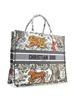 Dior Book Embroidered Canvas Large Tote Bag