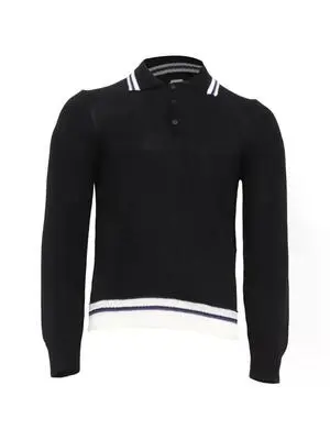 FERRAGAMO Knitted Long-sleeve Polo Shirt