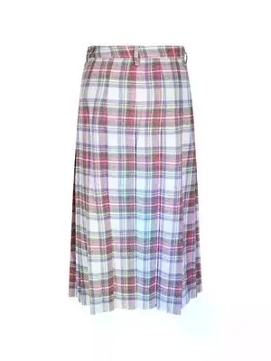 MAISON MARGIELA Plaid Pleated Midi Skirt