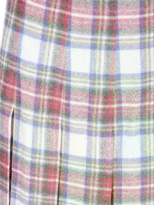 MAISON MARGIELA Plaid Pleated Midi Skirt