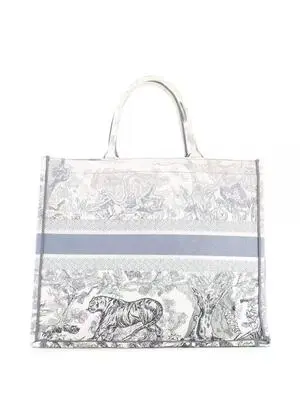 Dior Book Embroidered Canvas Large Tote Bag