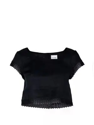 Posse Alfie Lace-trim Cropped Top
