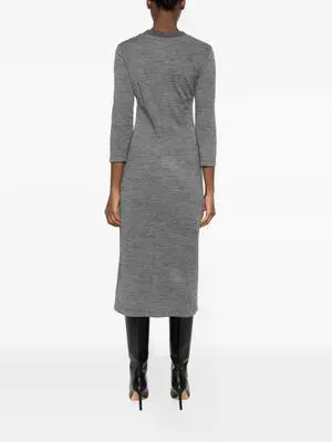 Peserico Gathered Long-sleeve Midi Dress