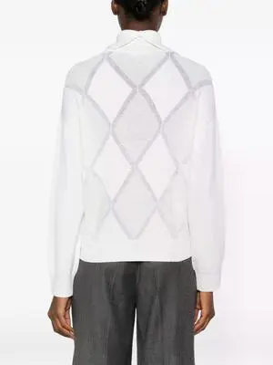 Peserico Argyle Roll-neck Sweater