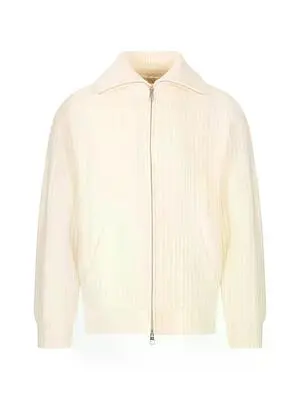 MONTECORE Ribbed-knit Zip-up Cardigan