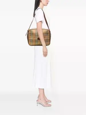 Burberry 20th Century Haymarket Check Coated Canvas Satchel