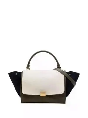 Celine Medium Tricolor Leather Trapeze Satchel