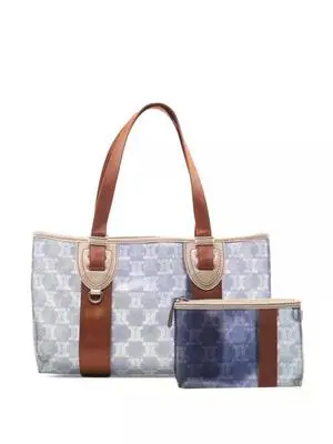 Celine Macadam Pvc Tote Bag With Pouch - Blue