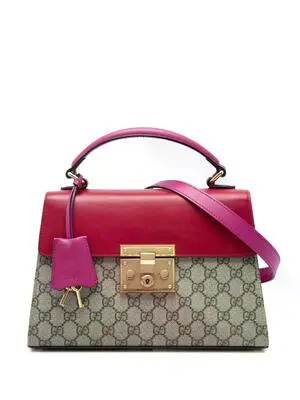Gucci 2016-2026 Small Gg Supreme Padlock Satchel - Neutrals
