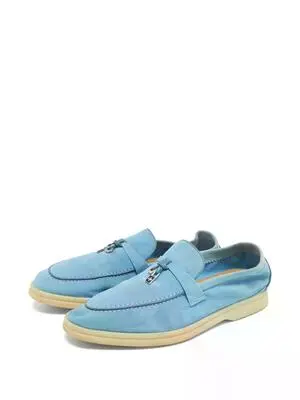 Loro Piana Summer Charms Walk Loafers Suede - Blue