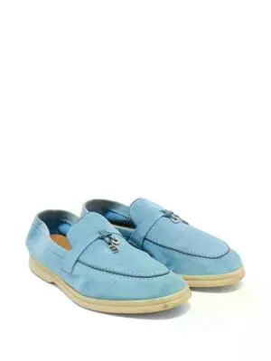 Loro Piana Summer Charms Walk Loafers Suede - Blue