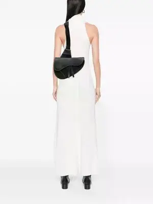 Dior 2022 Grained Calfskin Saddle Crossbody Bag - Black