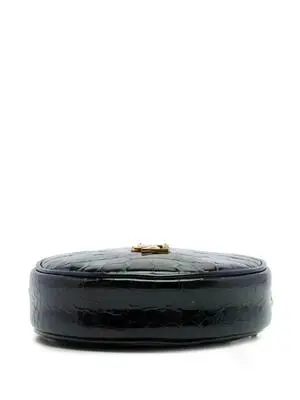 Saint Laurent Croc Embossed Patent Leather Camera Bag