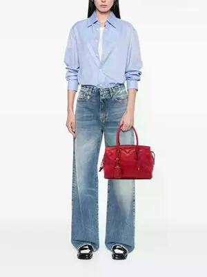 Prada 2010-2016 Vitello Daino Zip Top Convertible Tote Satchel