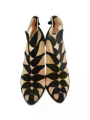 CHRISTIAN LOUBOUTIN Suede Cut-out Ankle Boots