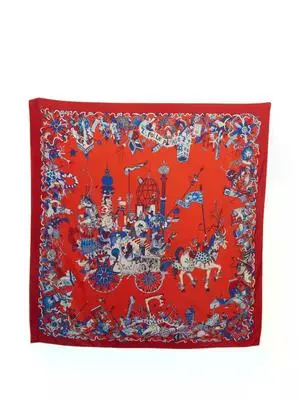 Hermès La Folle Parade 90 Scarf - Red