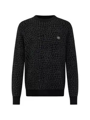 Philipp Plein Wool Cashmere Round-neck Pullover Cocco