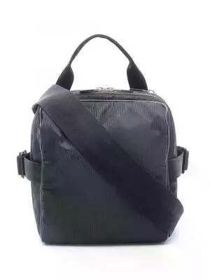 Burberry 2000-2017 Nylon Checked Satchel - Black