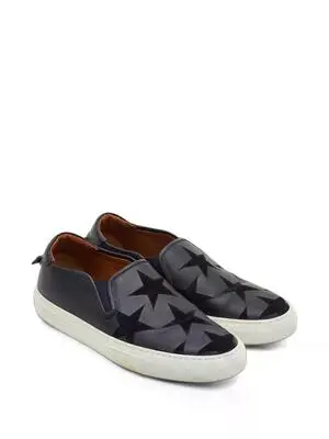 Givenchy Suede And Leather Star-patch Slip-on Sneakers