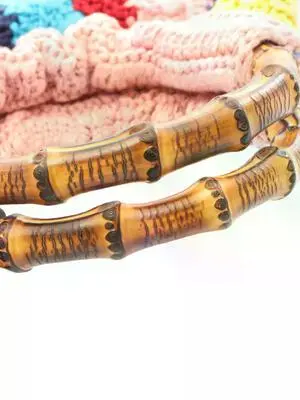 Gucci 2000-2015 Crochet And Knit Bamboo Horsebit 1955 Handbag