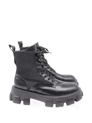 Prada Monolith Leather Combat Boots