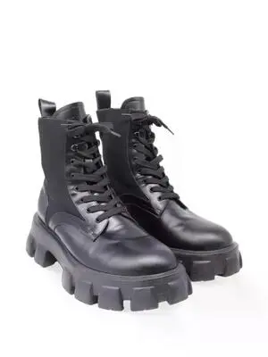 Prada Monolith Leather Combat Boots