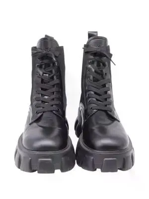 Prada Monolith Leather Combat Boots