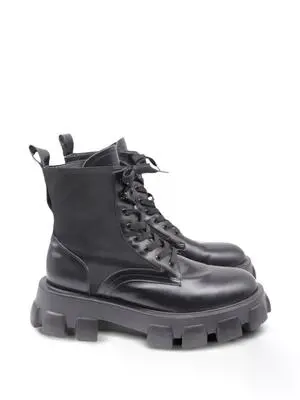 Prada Monolith Leather Combat Boots
