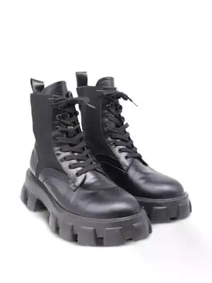 Prada Monolith Leather Combat Boots