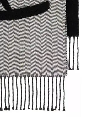 Paul Smith And Black Herringbone Logo Scarf