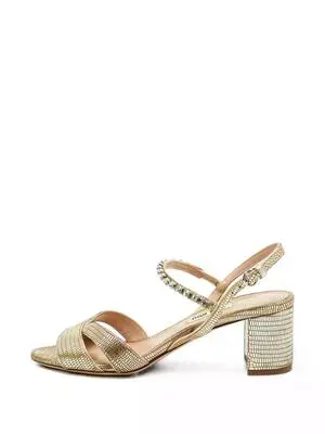 Miu Miu Crystal-embellished Lizard-effect Sandals