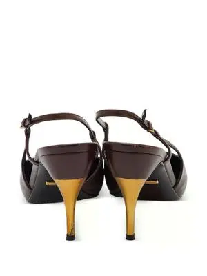 Gucci Leather Pointed-toe Slingback Pumps - Brown