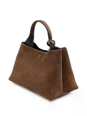 TOD'S T Timeless Suede Tote Bag - Brown