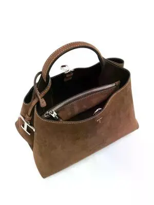 TOD'S T Timeless Suede Tote Bag - Brown
