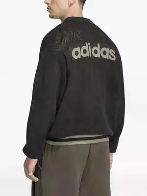 Adidas Mesh-knit Logo-print Sweater