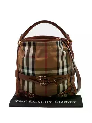 Burberry Medium Bridle Gosford House Check Tote Bag