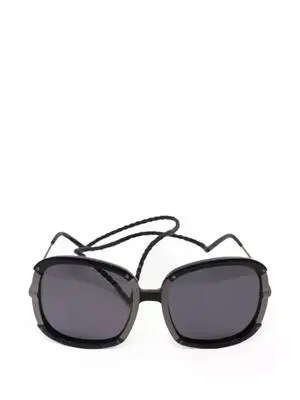 Bottega Veneta Intrecciato Strap Square Sunglasses