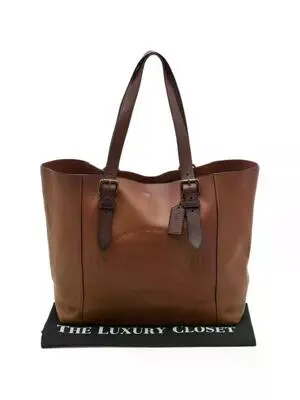 COACH Logo-embossed Grained Leather Tote Bag